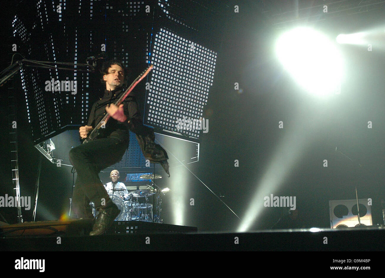 Muse frontman Matt Bellamy performs at Wembley Arena in west London ...