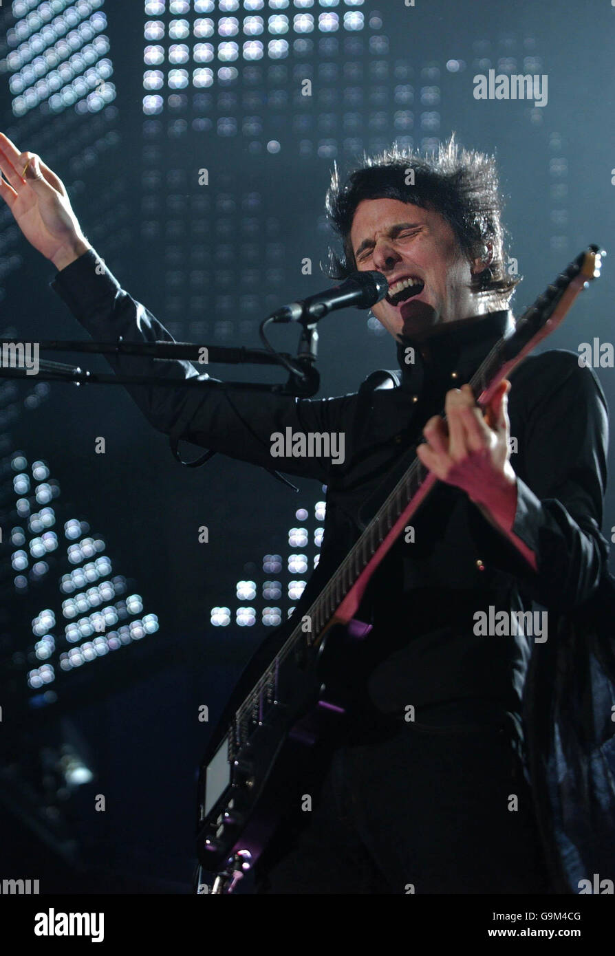 Muse frontman Matt Bellamy performs at Wembley Arena in west London ...