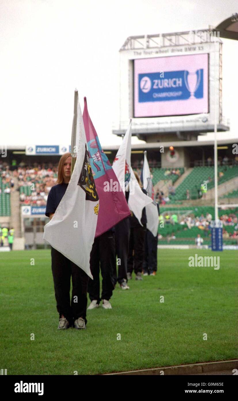 Flags being paraded on the pitch hi-res stock photography and images ...