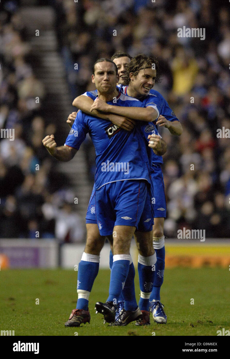 Rangers' Dado Prso celebrates scoring during the Bank of Scotland ...