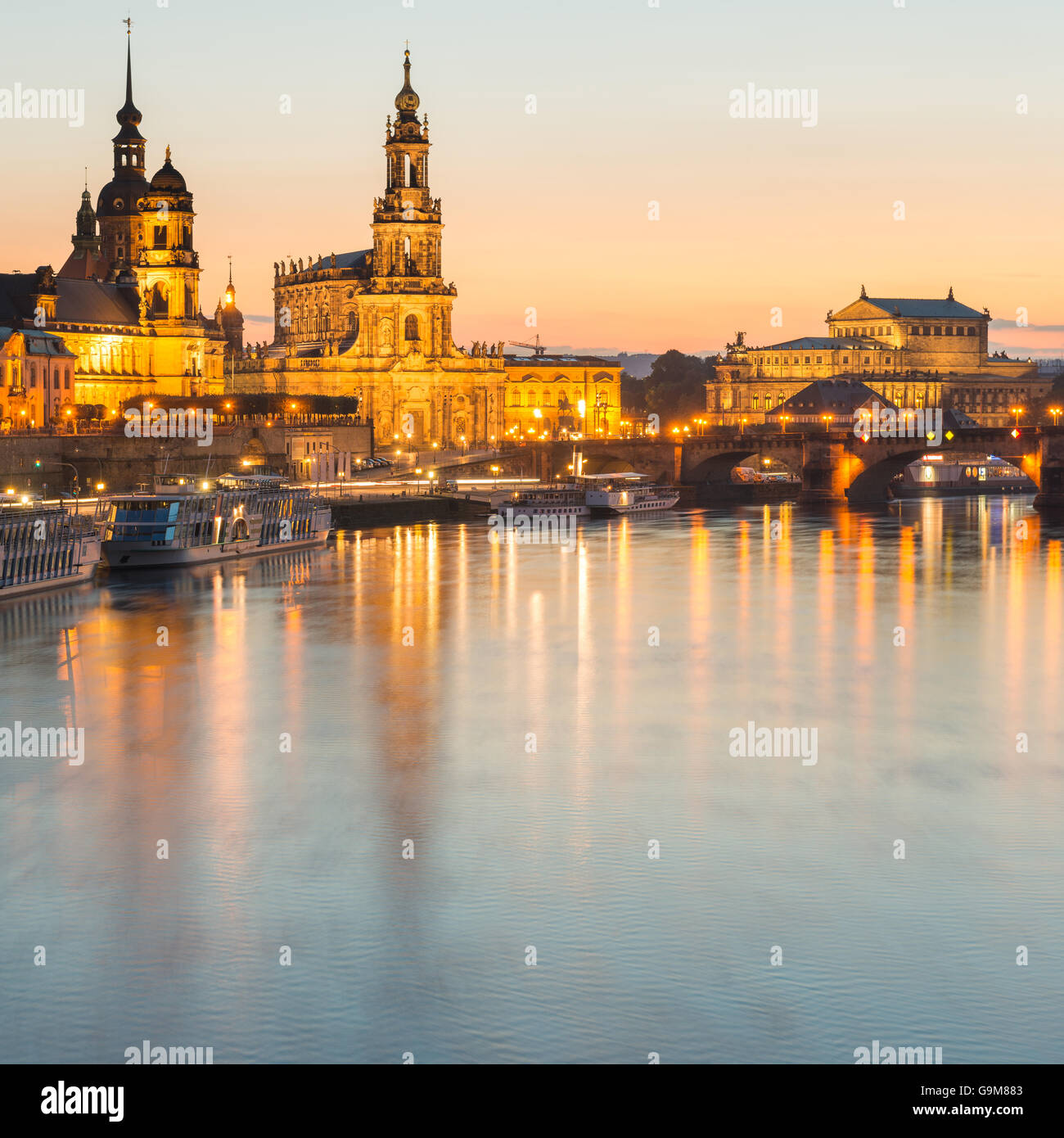 Dresden at Night Stock Photo - Alamy