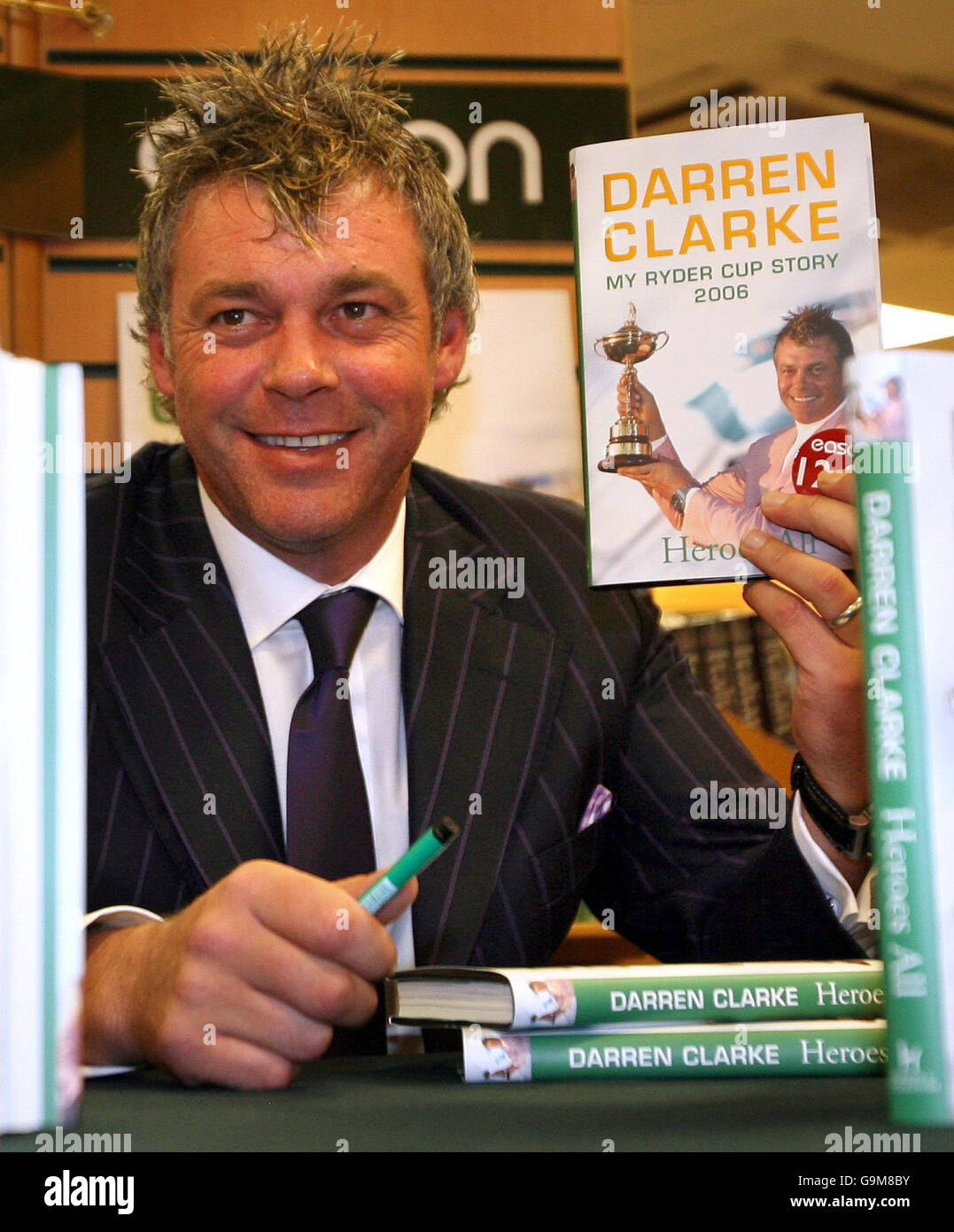 STANDALONE PICTURE. Ulster Golfer Darren Clarke signing copies of his ...