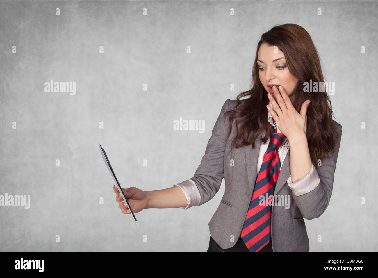 business woman shocked so many bribes Stock Photo - Alamy