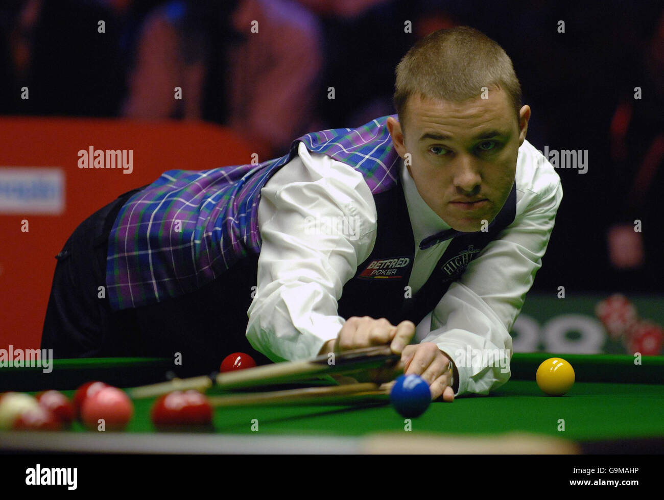 Scotland's Stephen Hendry at the table during the Final of the Maplin ...