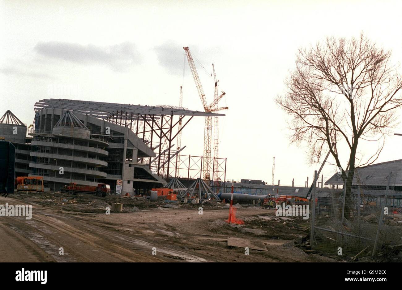 Work taking place on the City of Manchester Stadium in preparation for ...