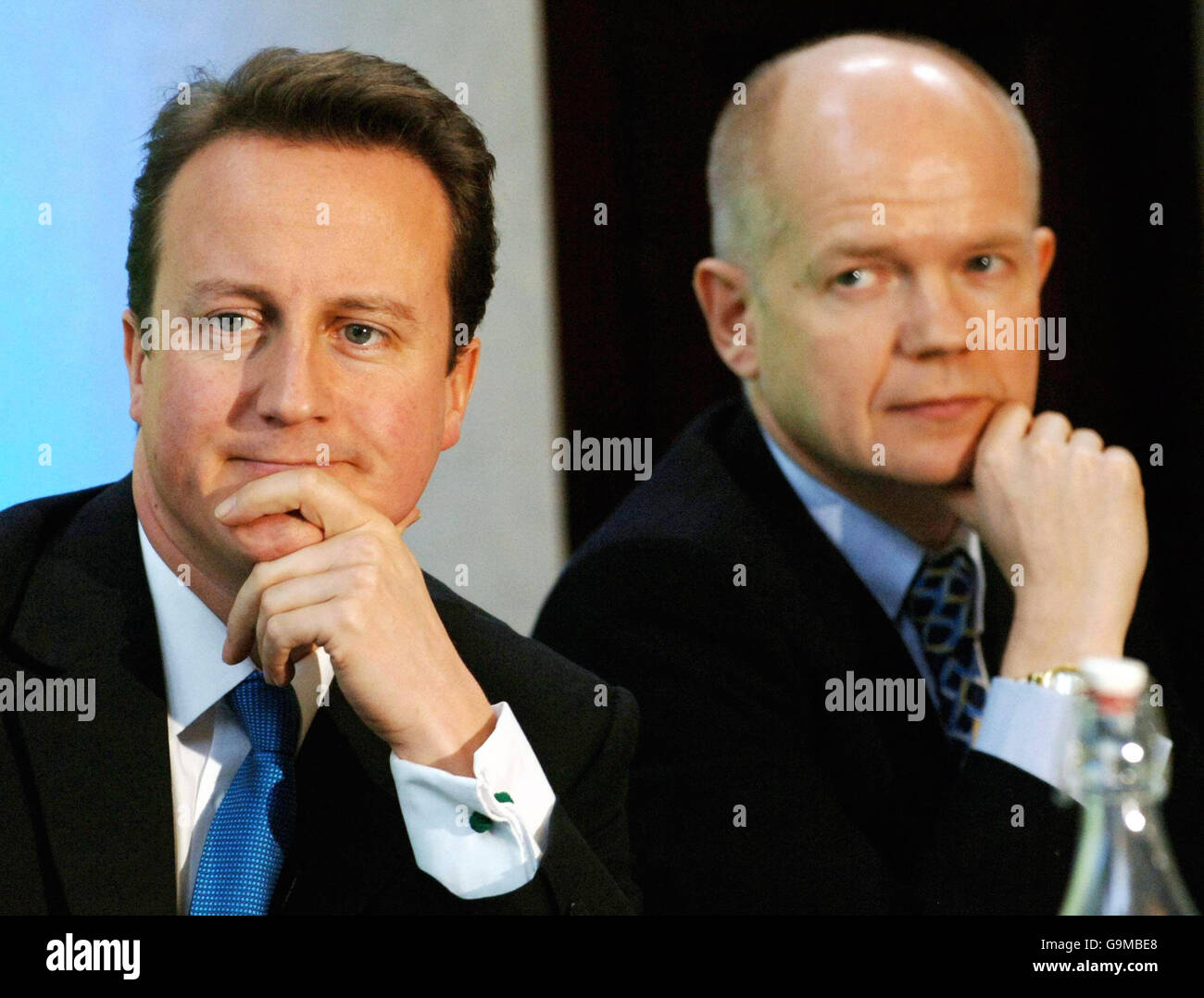 Conservative Party leader David Cameron and shadow Foreign Secretary ...
