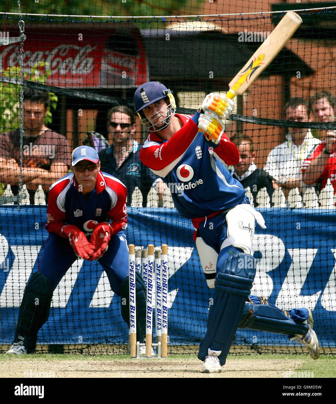 Englands kevin pietersen in the nets hi-res stock photography and ...