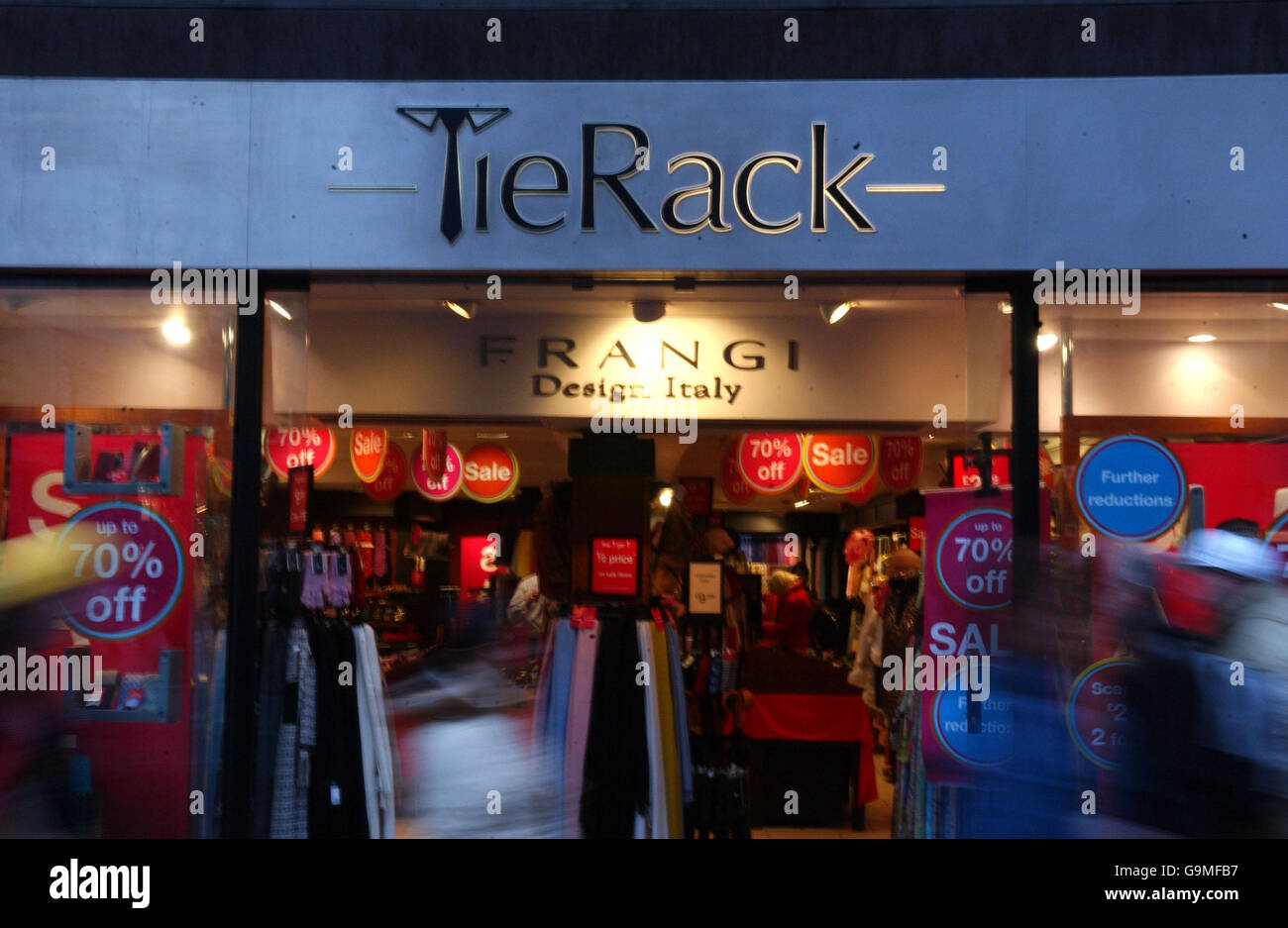 A general view of a 'Tie Rack' store on Oxford Street in London Stock ...