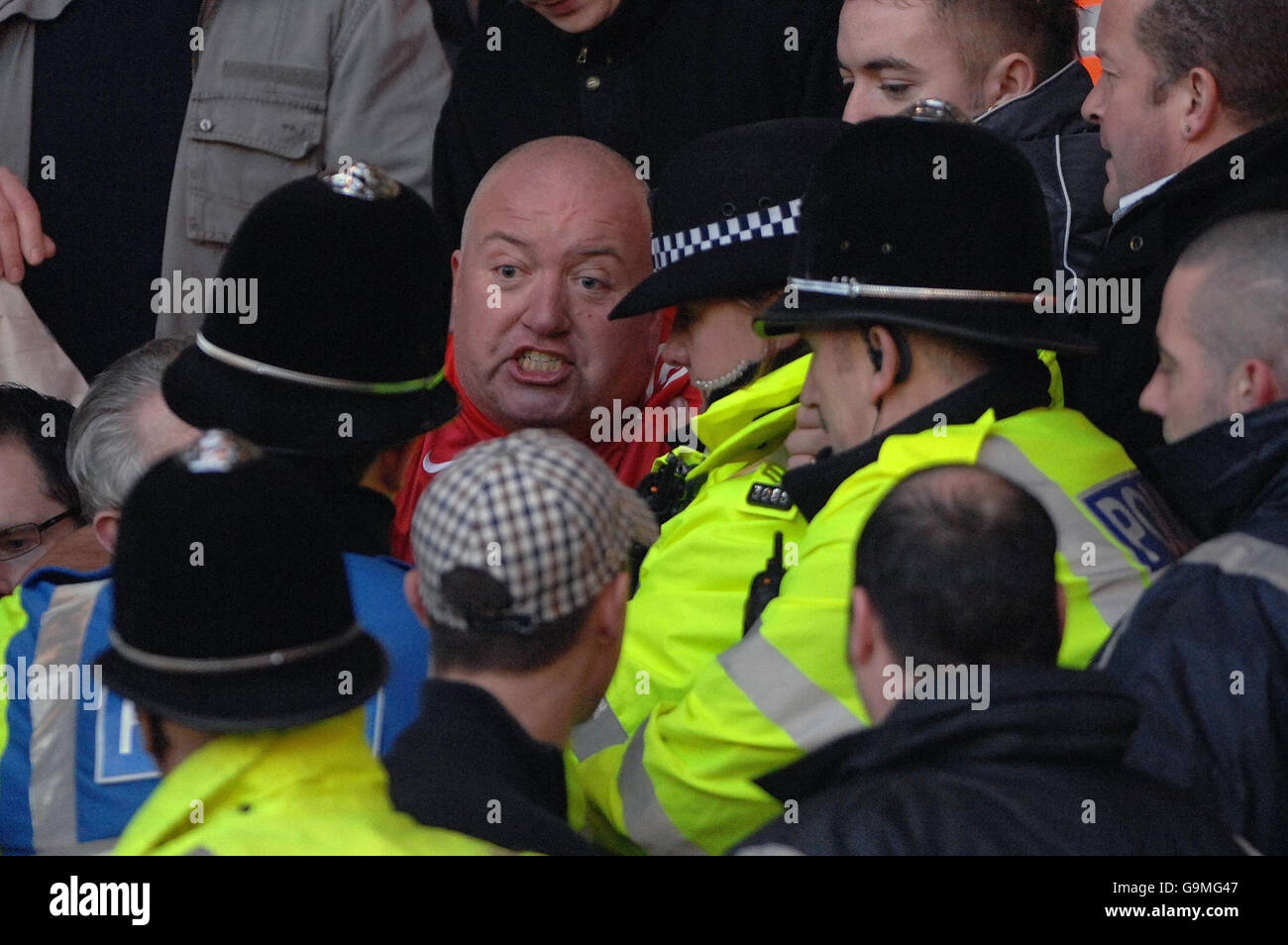 Police deal with crowd trouble during the Coca Cola Football League One ...