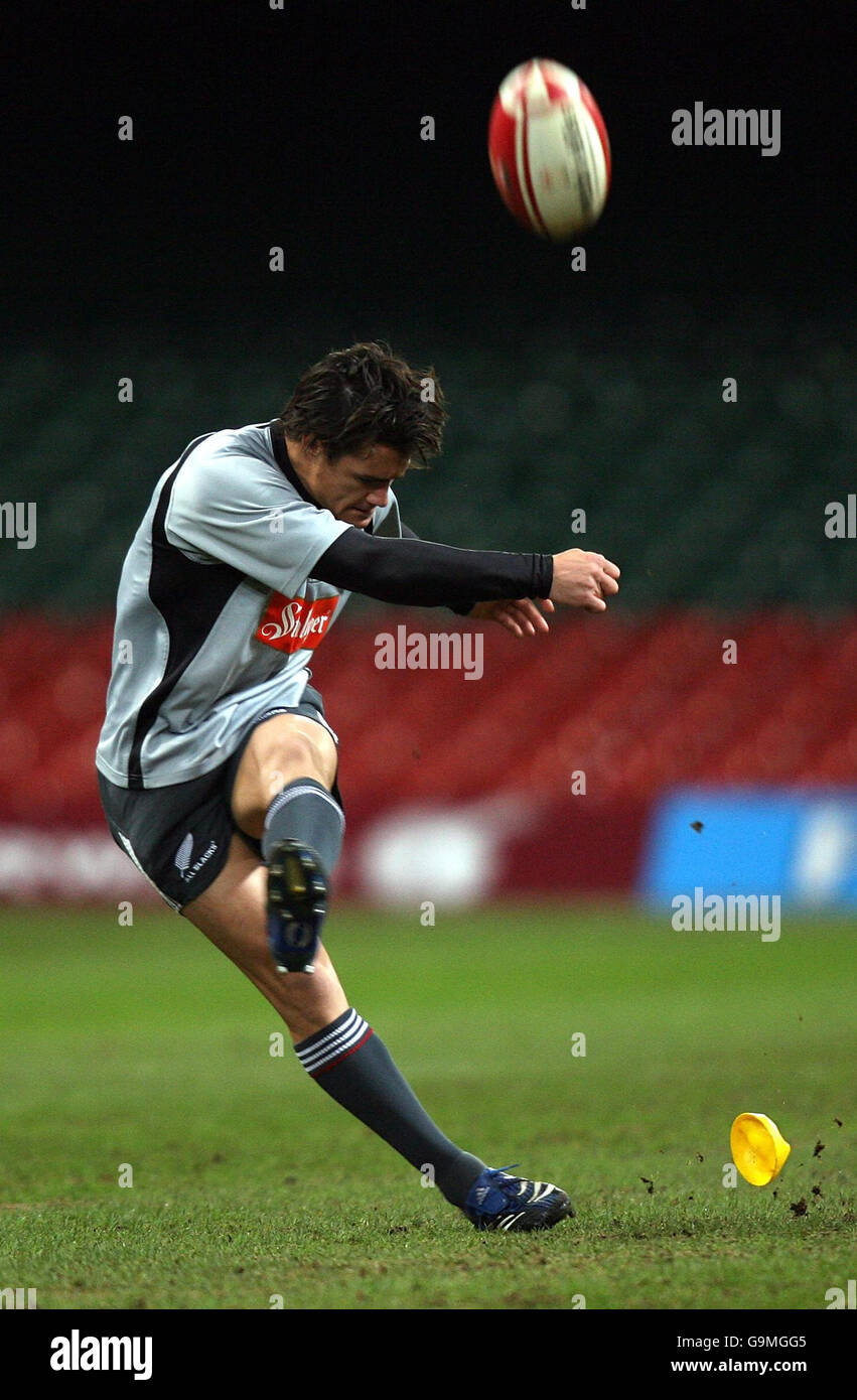 New zealands dan carter during training session at millennium stadium ...