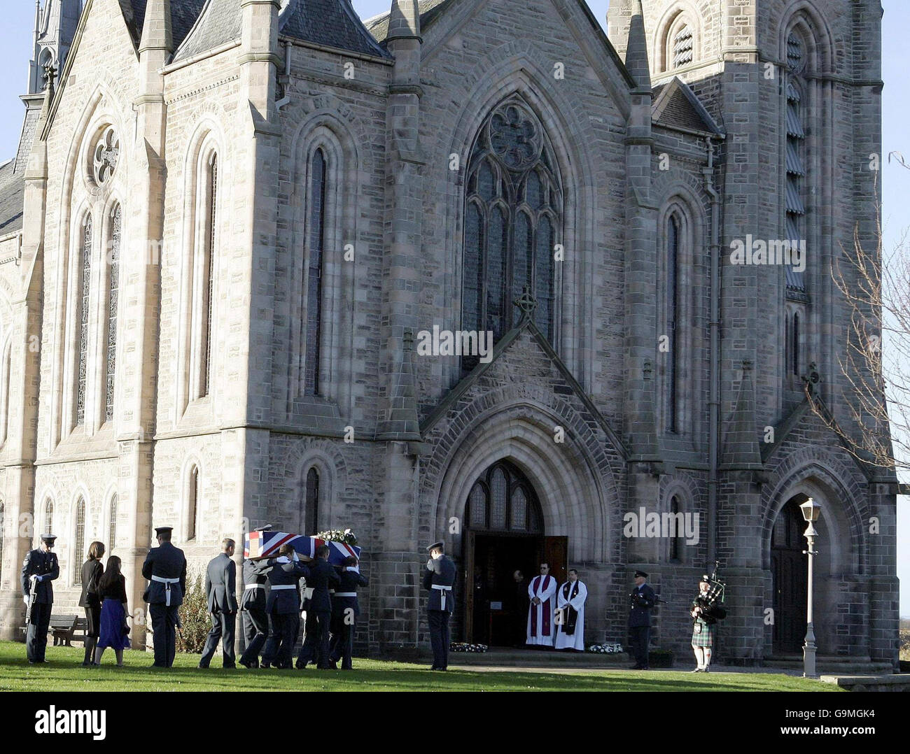 Pictured is the Funeral of RAF Nimrod crash victim Sgt Gary Quilliam ...