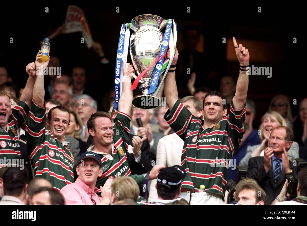 Leicester Tigers' (L-R) Austin Healey, Pat Howard and Martin Johnson ...