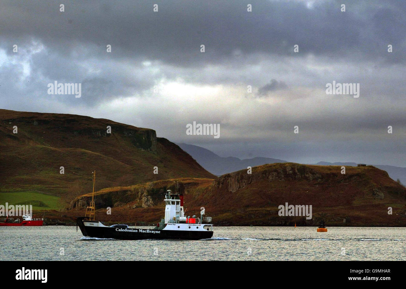 Scottish Labour party conference. A boat arrives in the harbour below ...