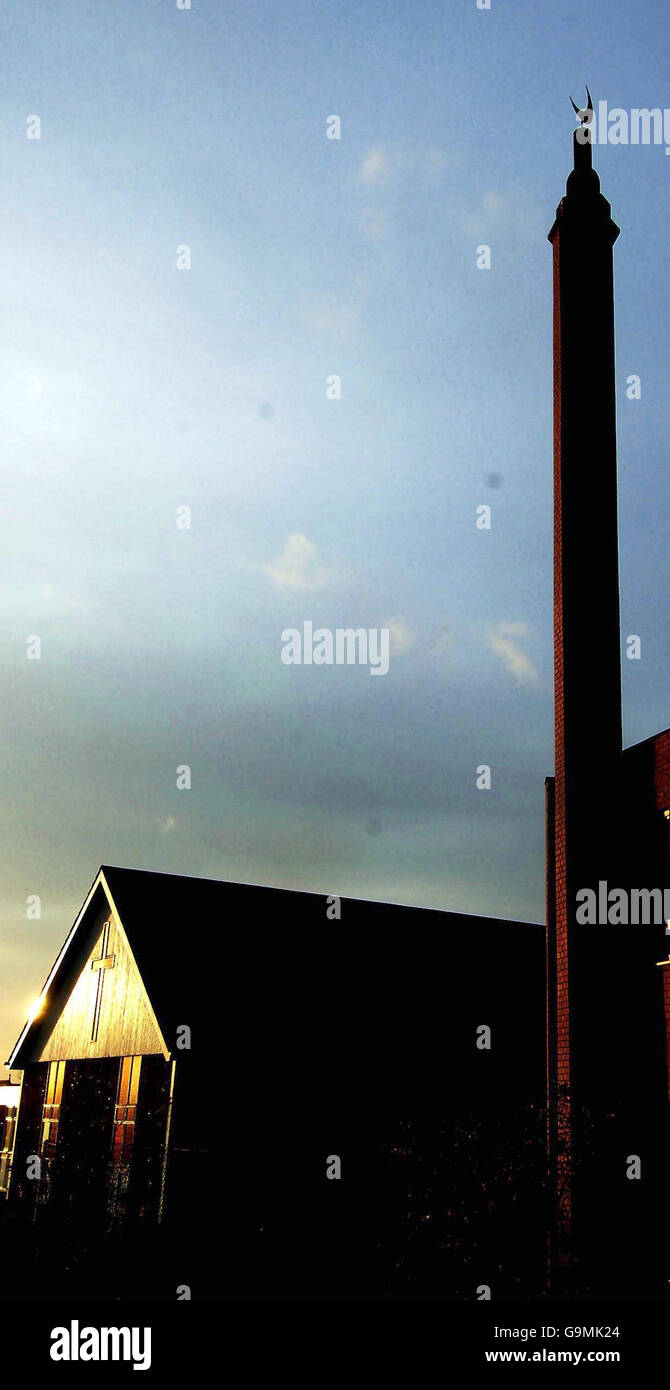 A church and a mosque Stock Photo - Alamy