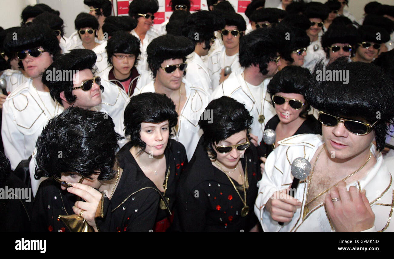 Elvis world record attempt Stock Photo - Alamy