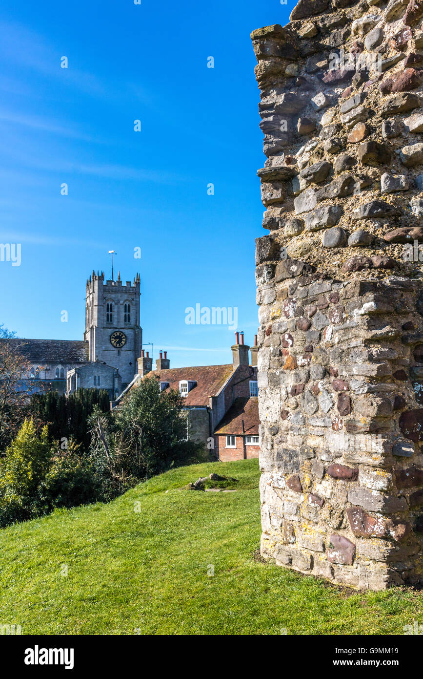 England Dorset Christchurch Ruins of the Norman castle showing the ...