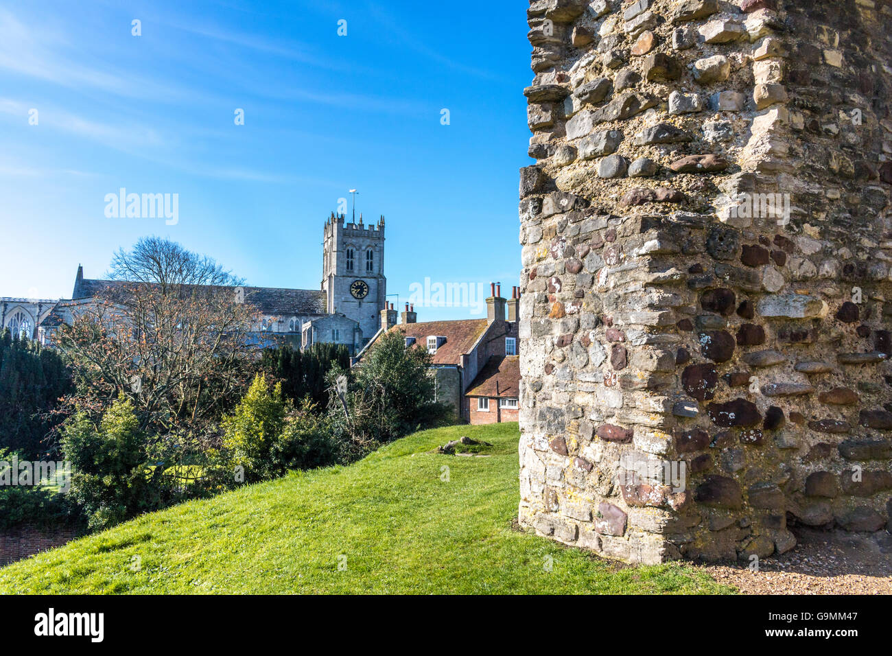 England Dorset Christchurch Ruins of the Norman castle showing the ...