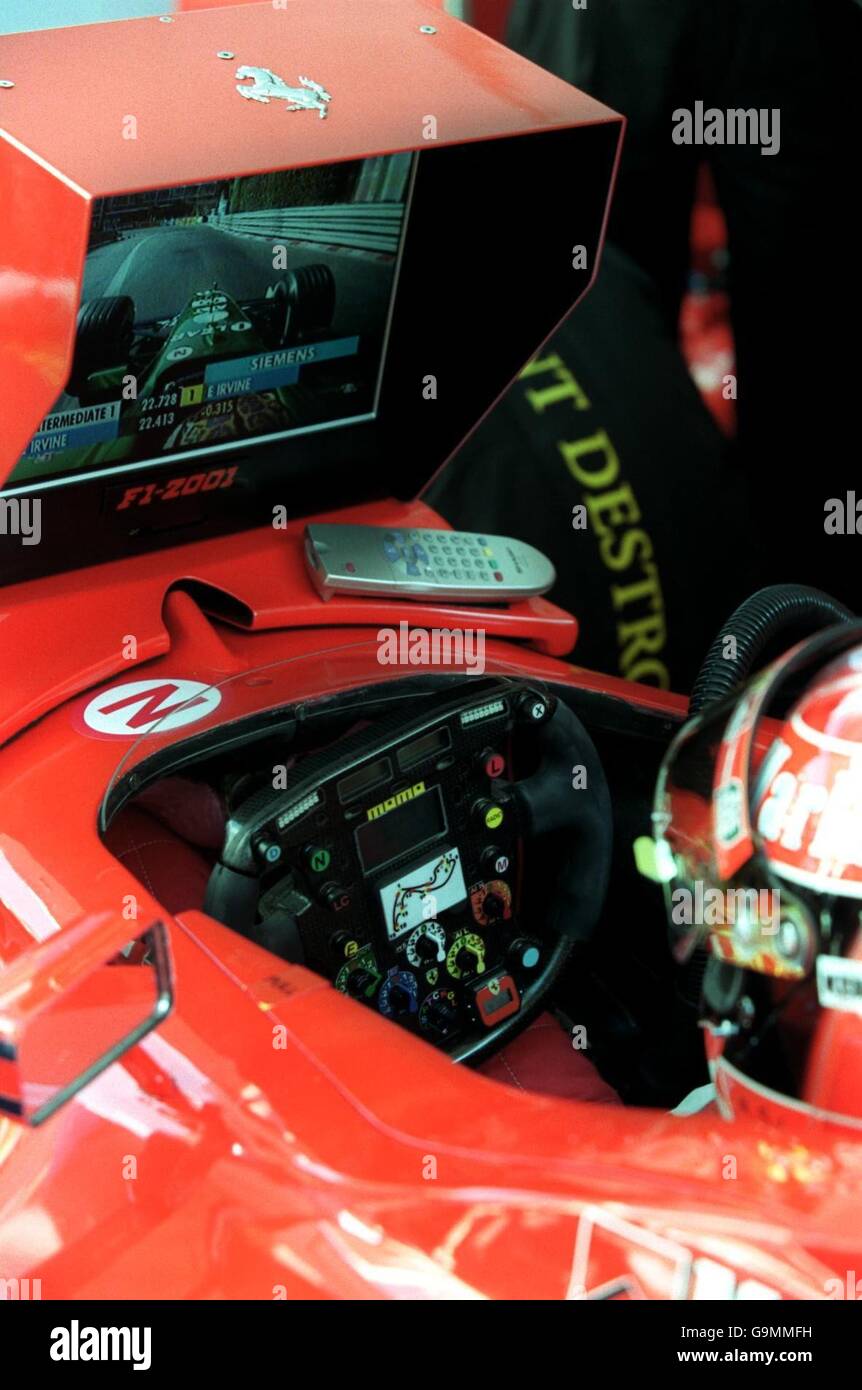 Technology cockpit wheel monitor action tv screen f1 hi-res stock ...