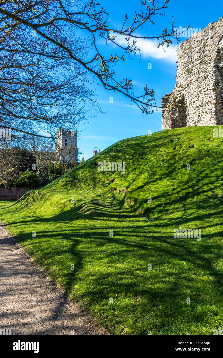 England Dorset Christchurch Ruins of the Norman castle showing the ...