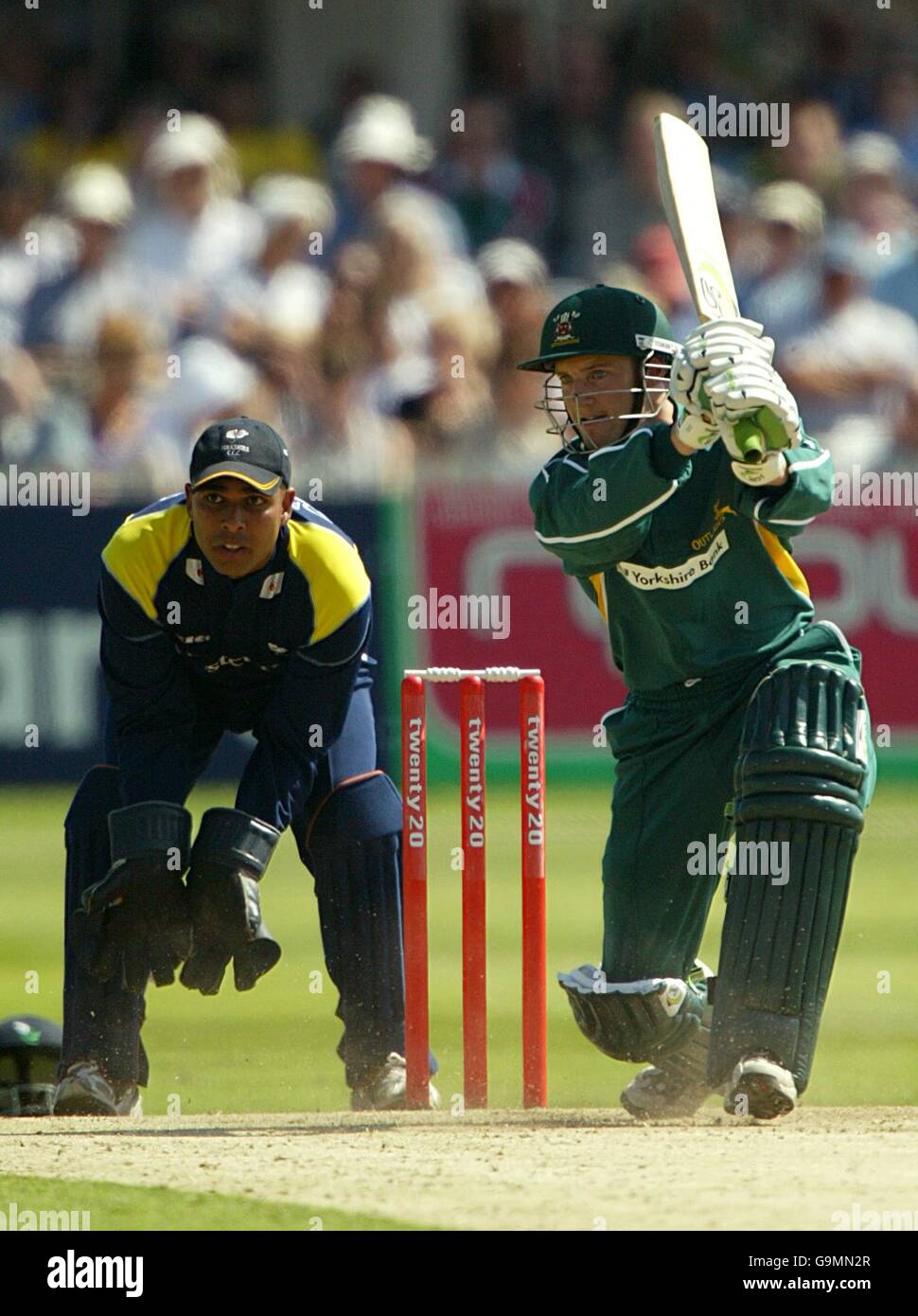Nottinghamshire Outlaws' Chris Read plays a stroke while Yorkshire ...