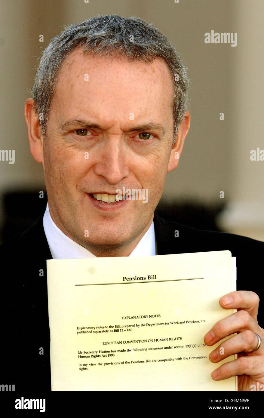 Library file, dated 29-11-2006. Pensions Secretary John Hutton with his ...