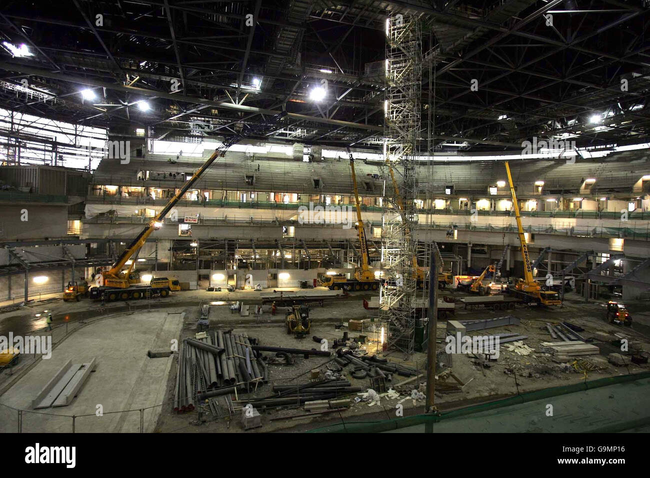 View of the interior of the O2 stadium, formerly the Millennium Dome ...