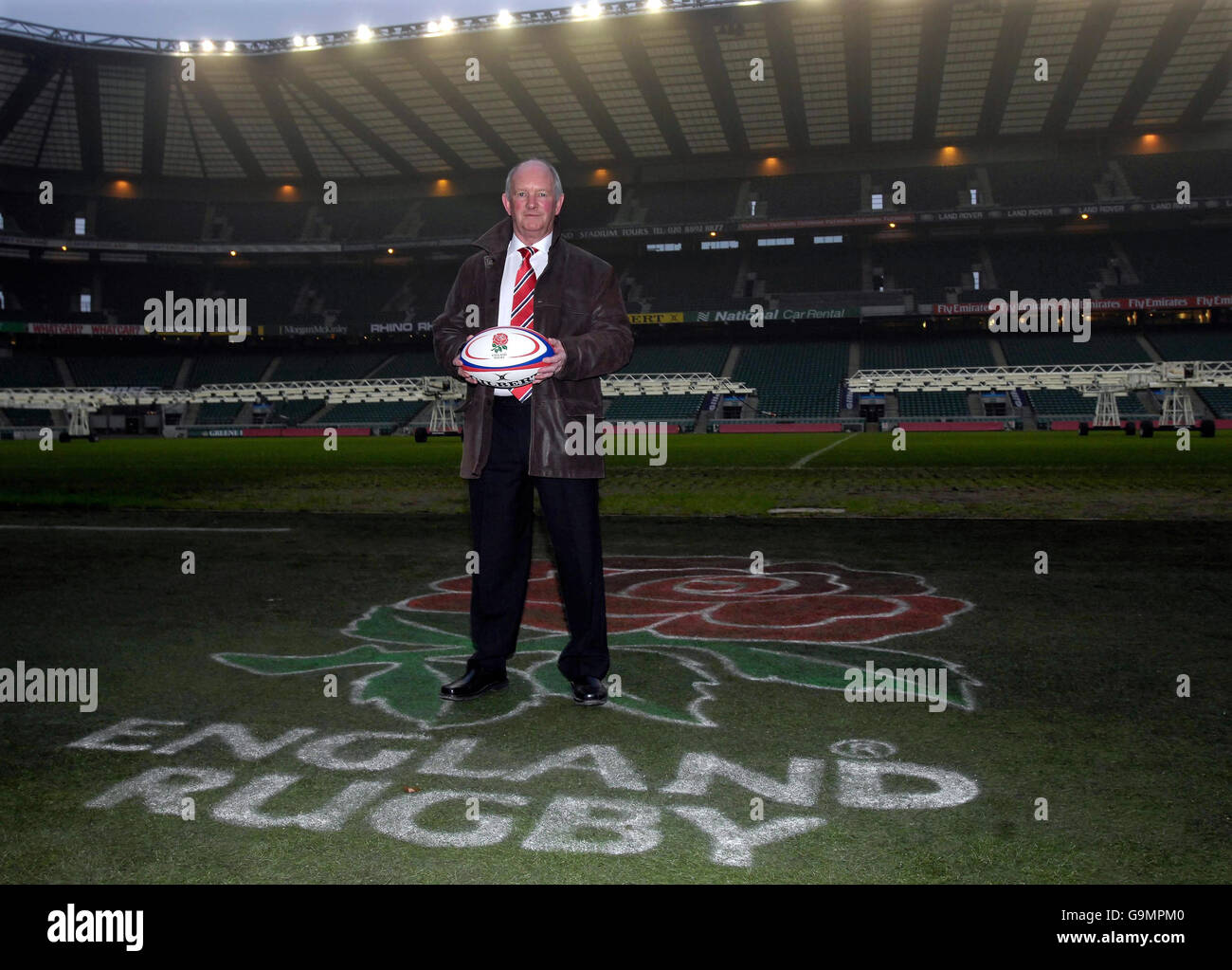 New England rugby union coach Brian Ashton at Twickenham, London Stock ...
