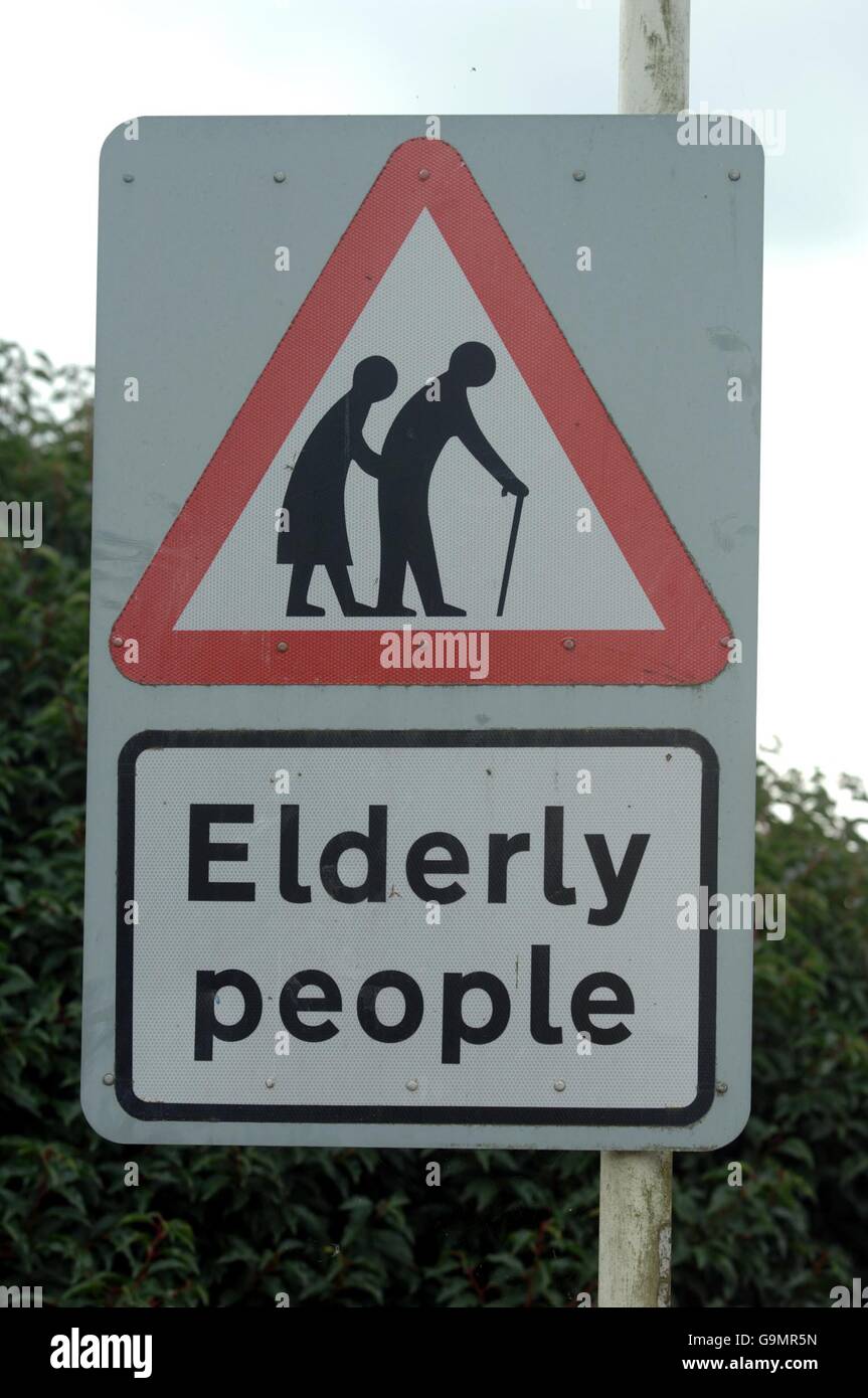 Pensioners crossing sign hi-res stock photography and images - Alamy