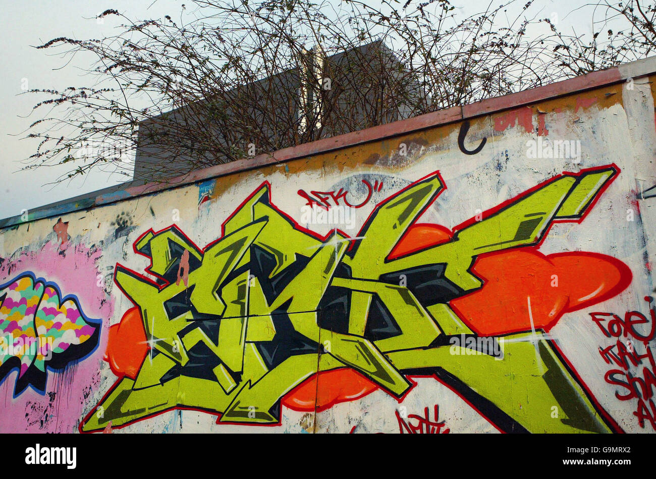 Graffiti covers the old walls of Bristo Square in Edinburgh Stock Photo ...