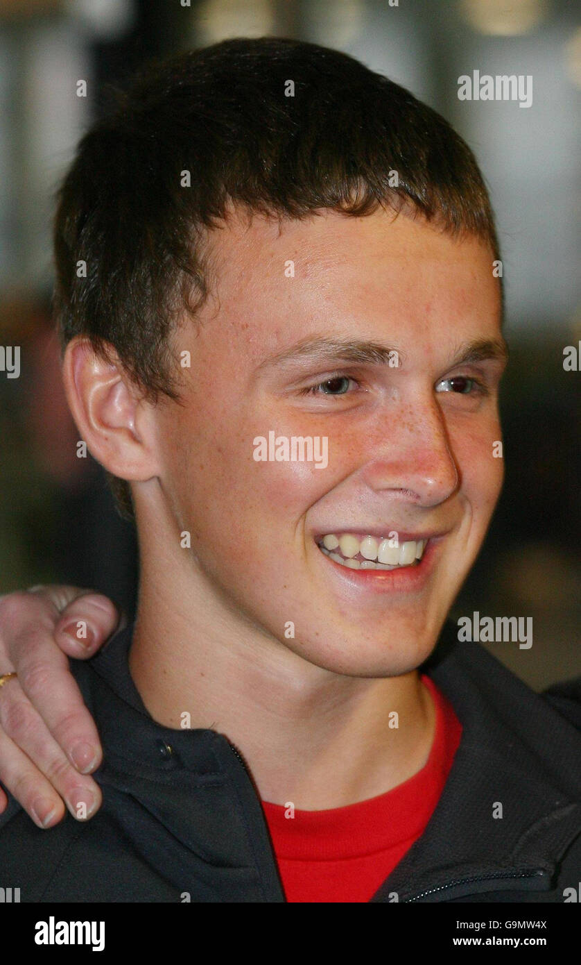 Record-breaking teenage sailor Michael Perham arrives back in to the UK ...