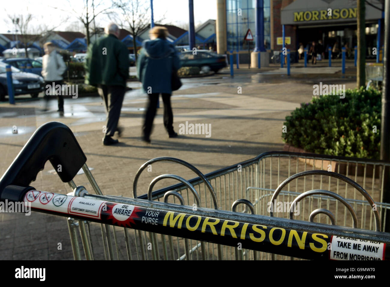 A morrisons supermarket trolley outside the store in tynemouth hi-res ...