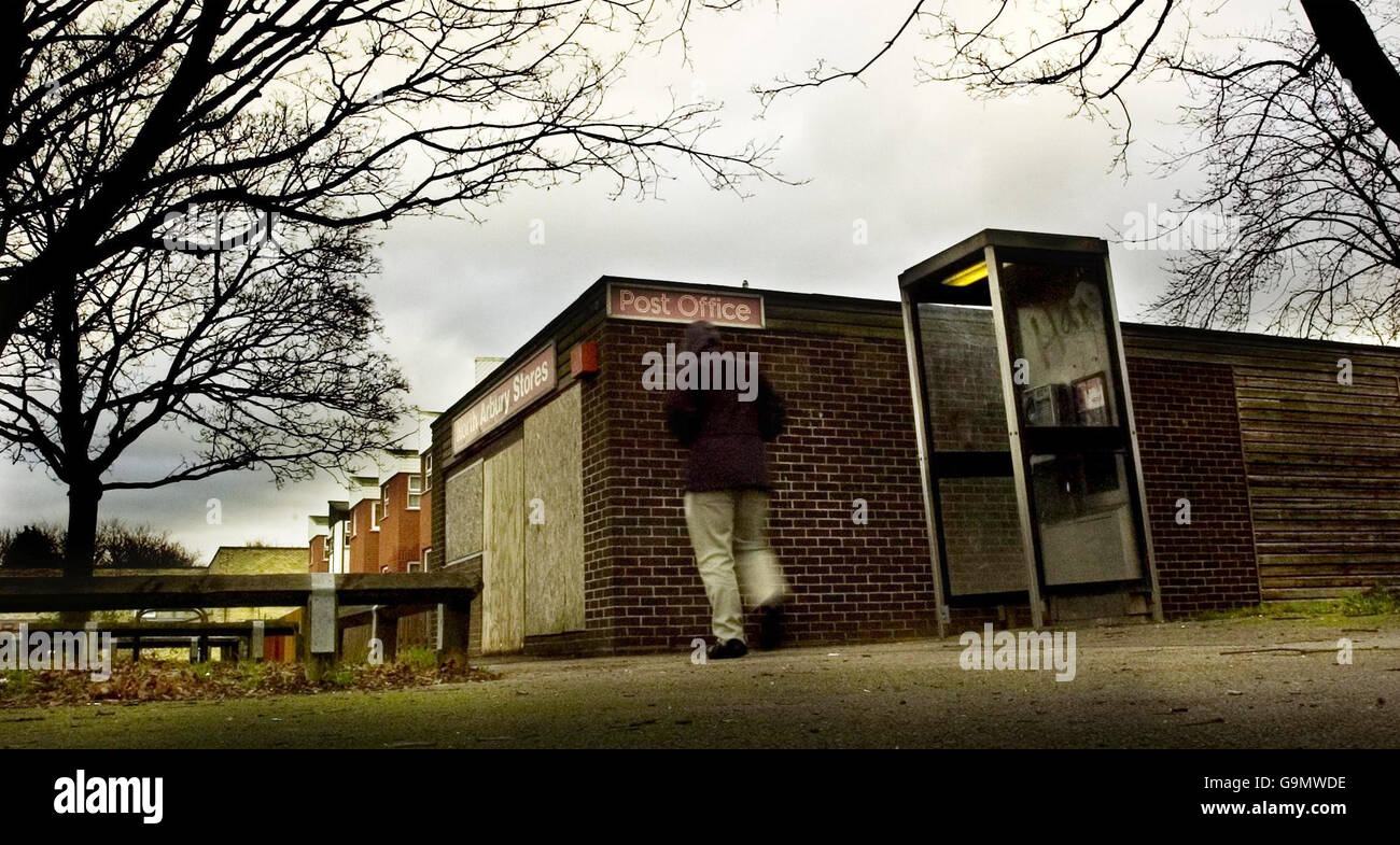 Urban decay pics. A boarded-up post office in a run-down area of ...