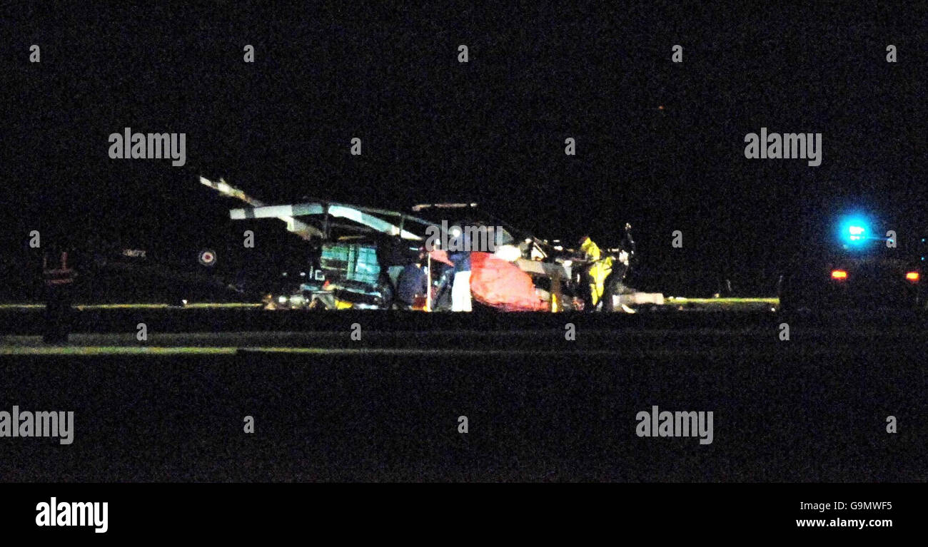 RAF helicopter crash Stock Photo - Alamy