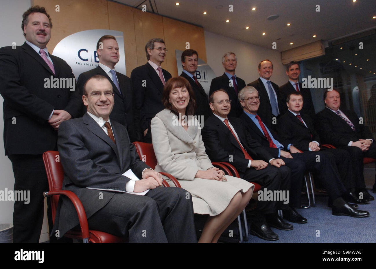 Members of the CBI's Climate Change Task Force pose for the media at ...