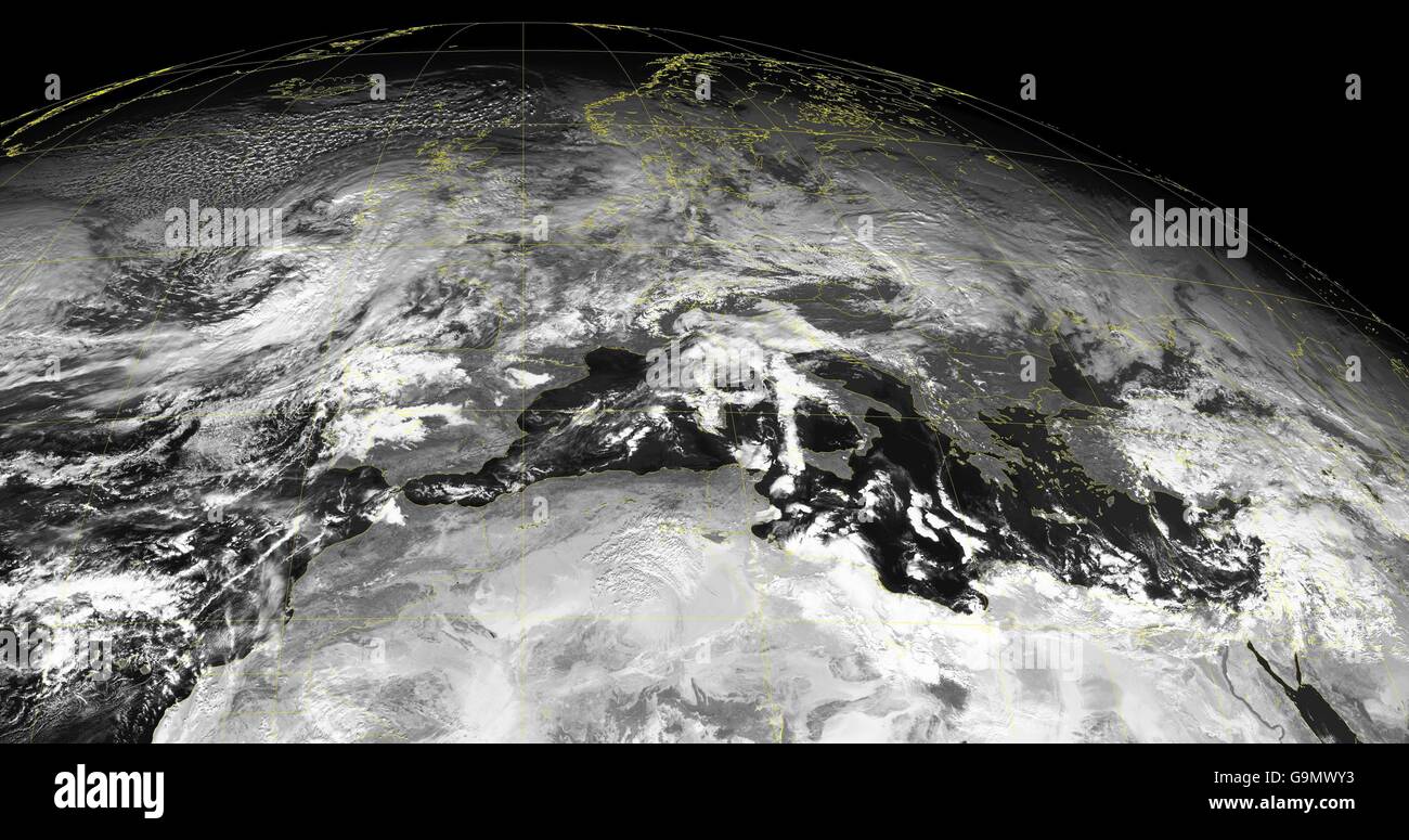 A satellite image highlights the variations in weather happening at the ...