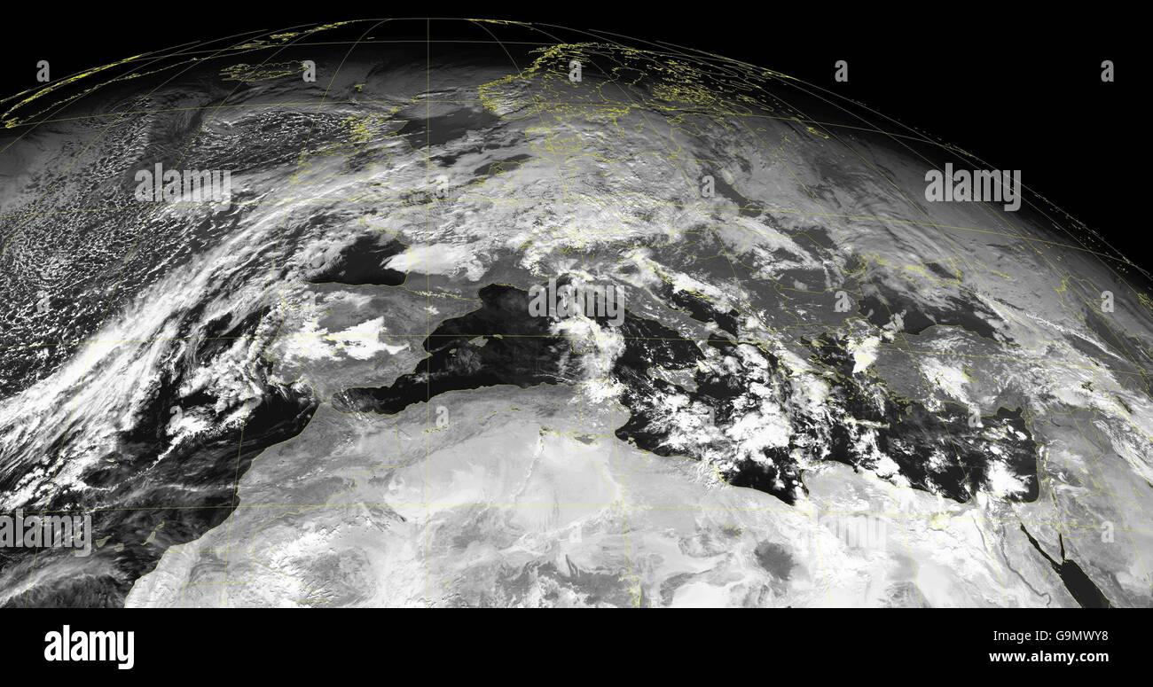 A satellite image highlights the variations in weather happening at the ...