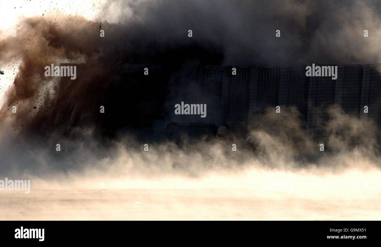 A Royal Marine company, Army Commando 59 practice their explosive entry ...