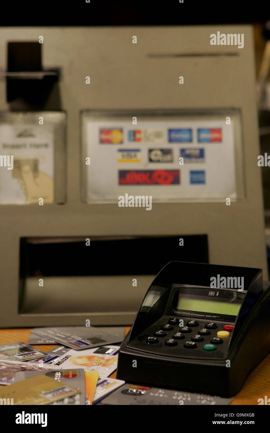 Generic stock picture of fake credit cards and cash machines pictured ...