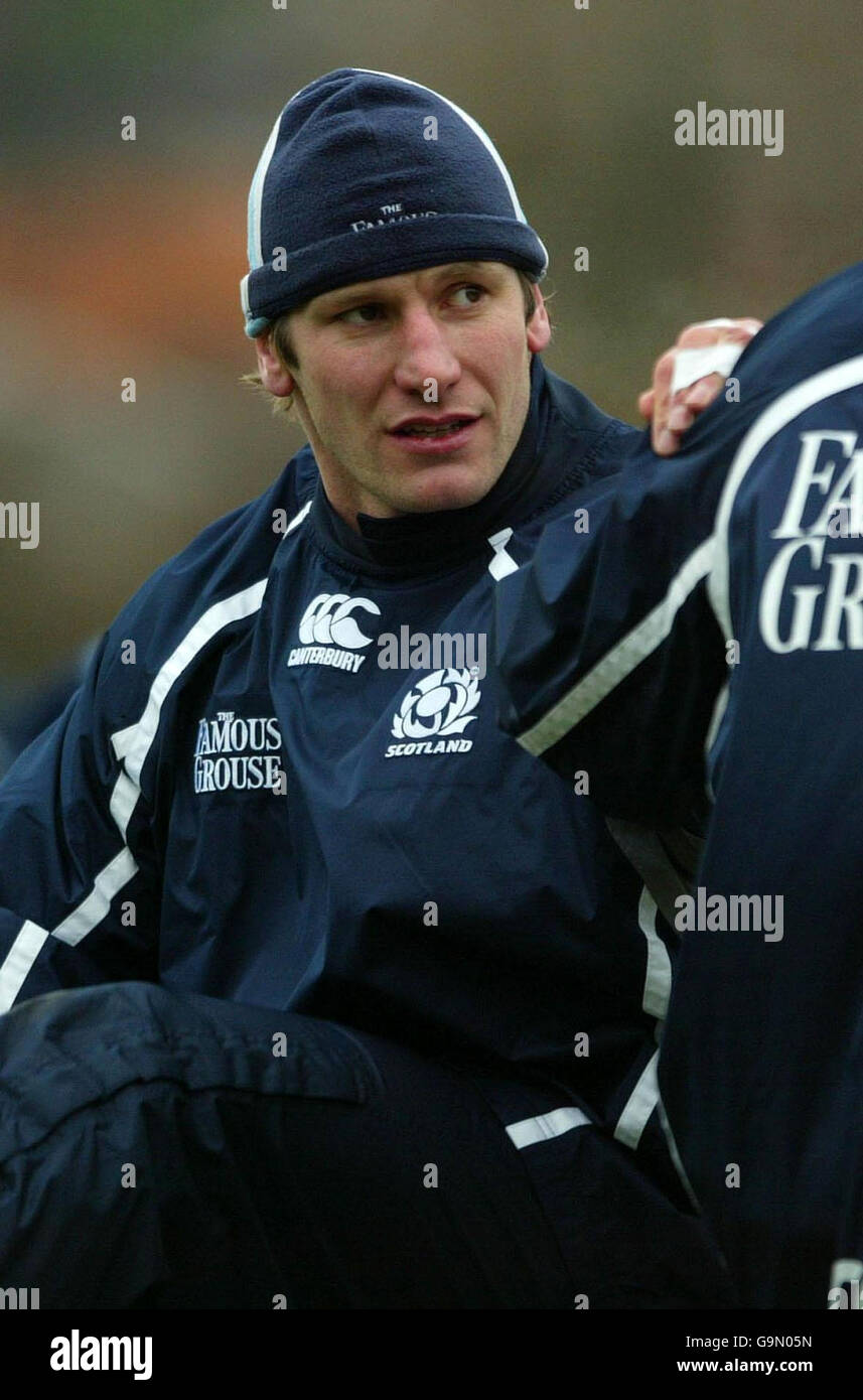 Training session on back pitches murrayfield stadium hi-res stock ...