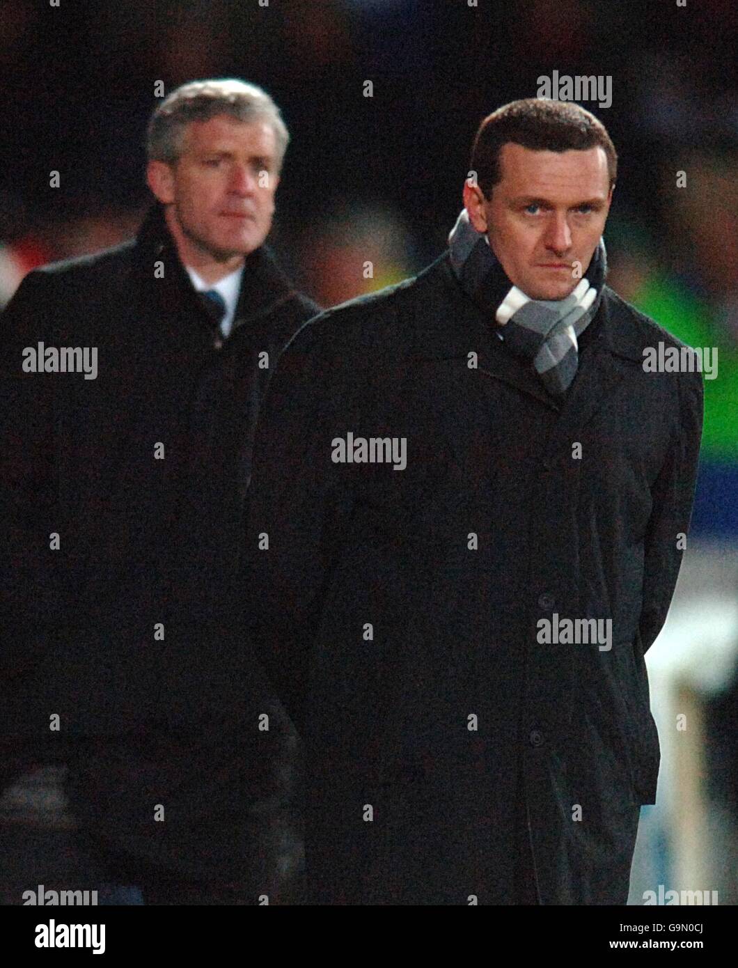 (L-R) Blackburn Rovers manager Mark Hughes and Watford manager Adrian ...