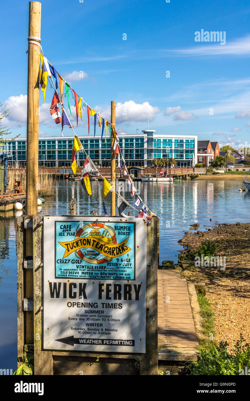 England Dorset Christchurch Wick Ferry, across the mouth of the river ...