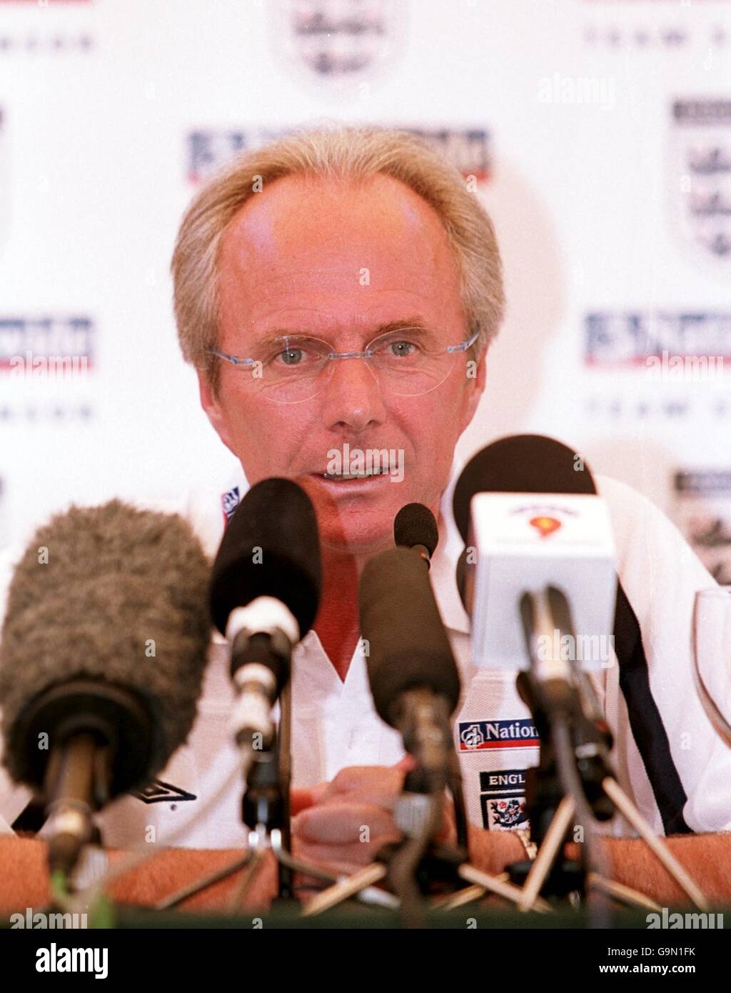 England's Manager Sven Goren Eriksson answers questions at a Press ...