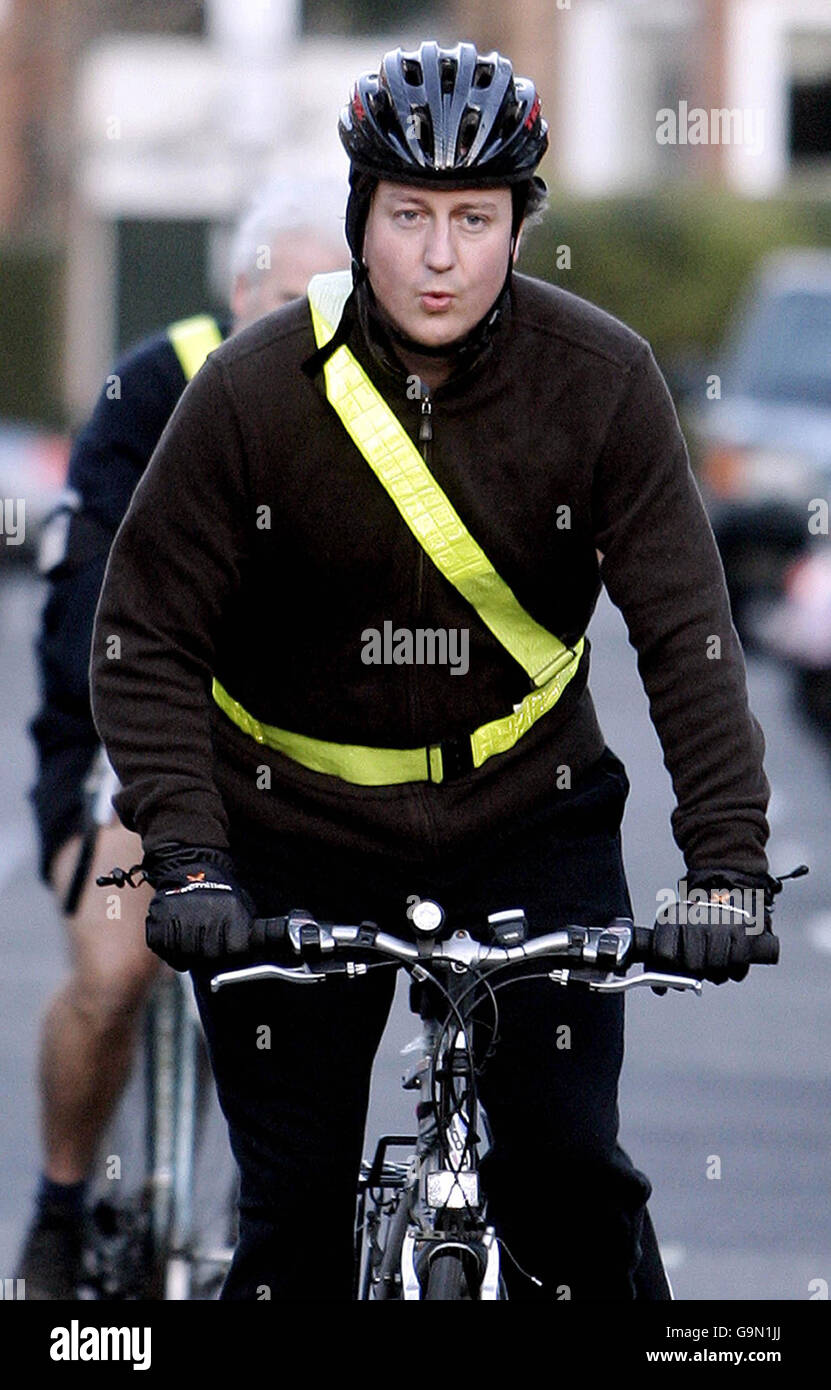 David Cameron cycles to work on his 1st anniversary as Leader of the ...