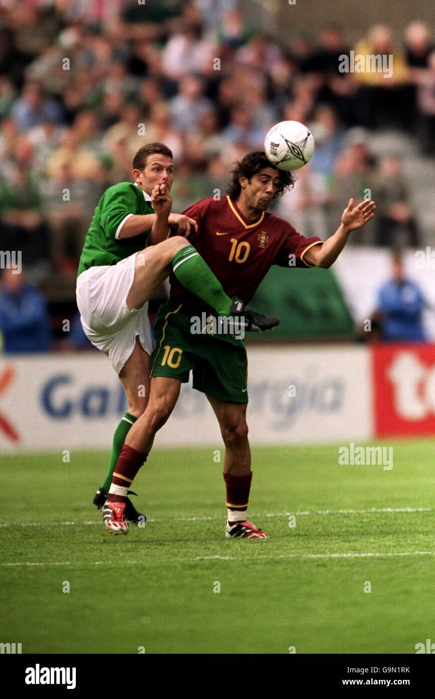 Soccer world cup 2002 qualifier group two ireland v portugal hi-res ...