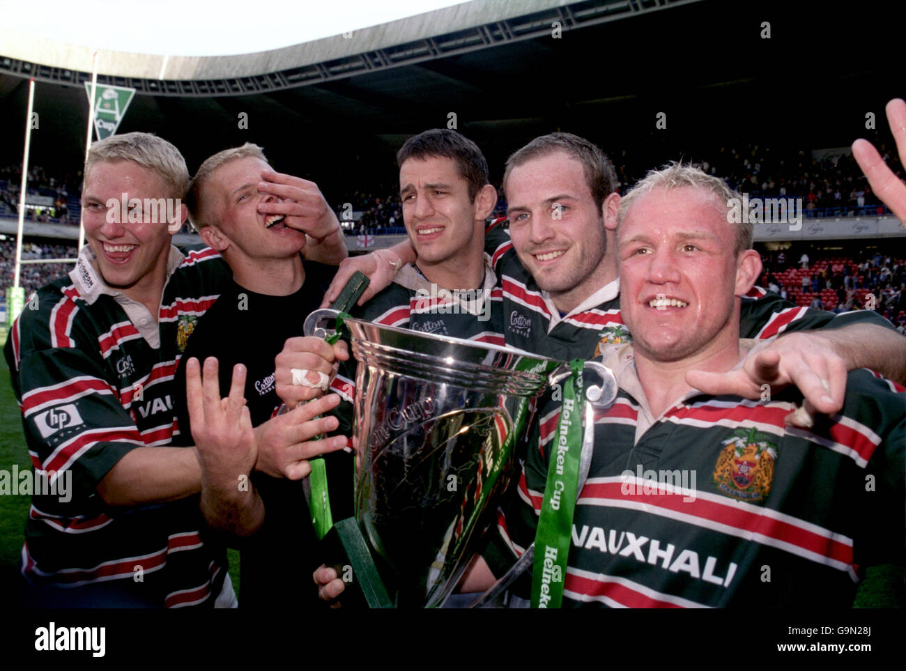 (L-R) Leicester Tigers' Lewis Moody, Adam Balding, Will Johnson, Paul ...