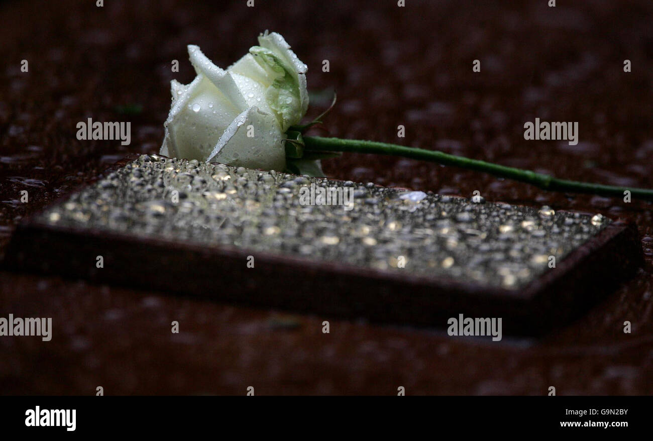 A solitary rose rests on the coffin of former Russian spy Alexander ...