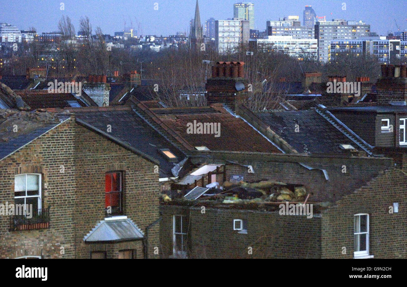 Tornado hits north west London Stock Photo - Alamy