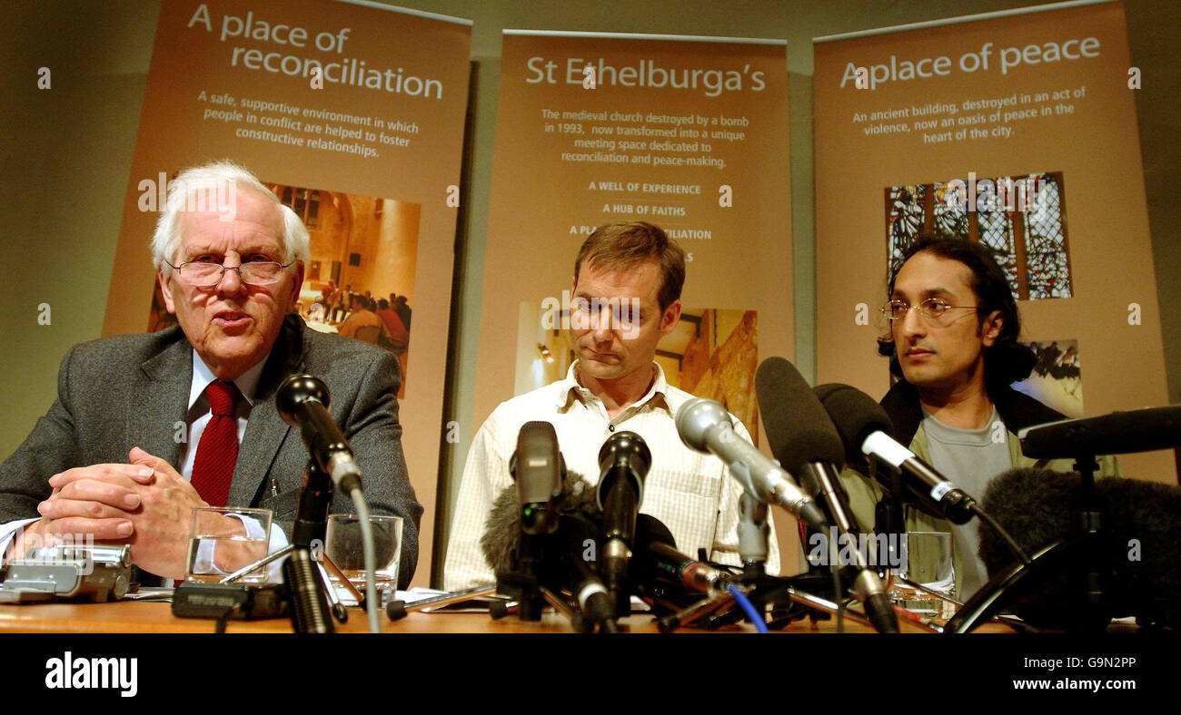 Freed Iraqi hostages (left to right); Norman Kember, James Loney and ...