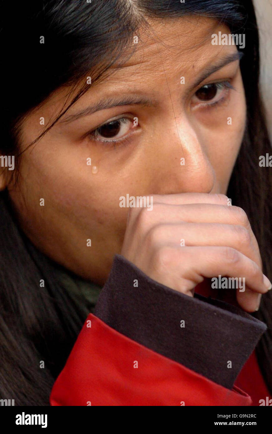 Kalpna Patel, from Lee Gardens, north west London, sheds a tear as she ...