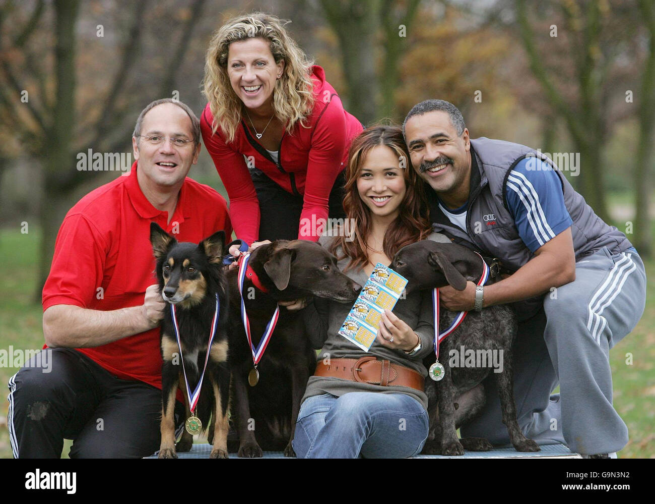 Myleene Klass (second right) joins sporting heroes Steve Redgrave (left ...